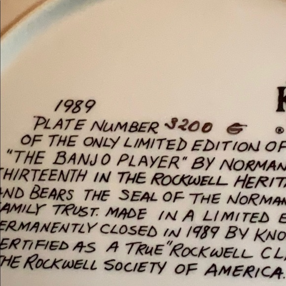 Knowles | Accents | Norman Rockwell The Banjo Player Plate | Poshmark